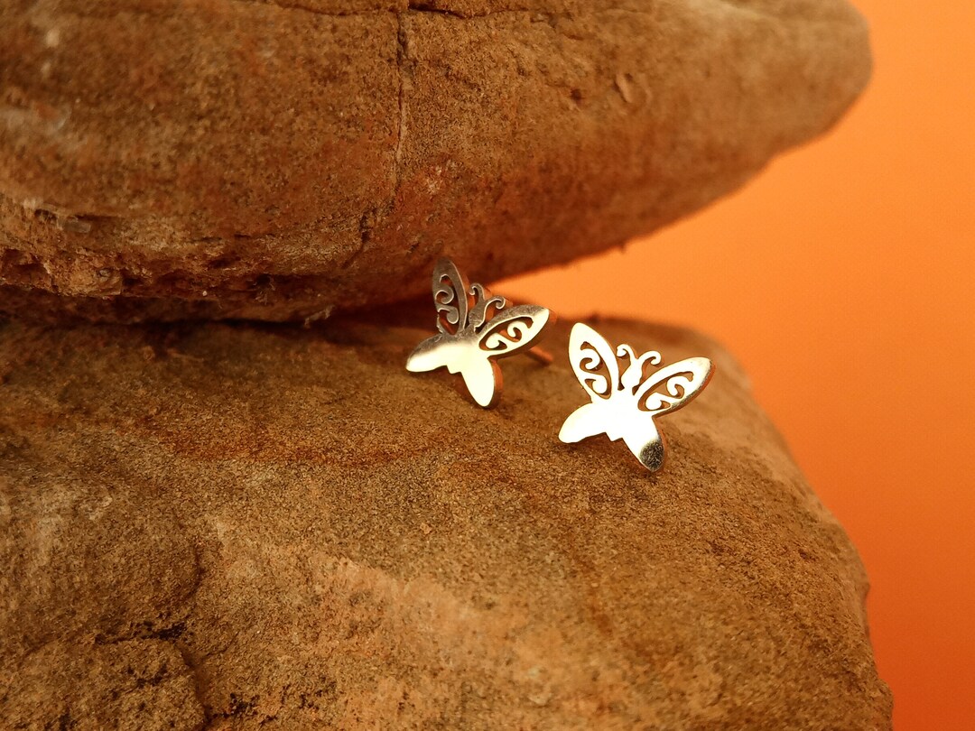 Stainless Steel Silver Buterfly Earrings Girls Butterfly Earrings ...