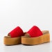 Red Leather Suede Sandals Red Platform Sandals Boho Platform Sandals ...