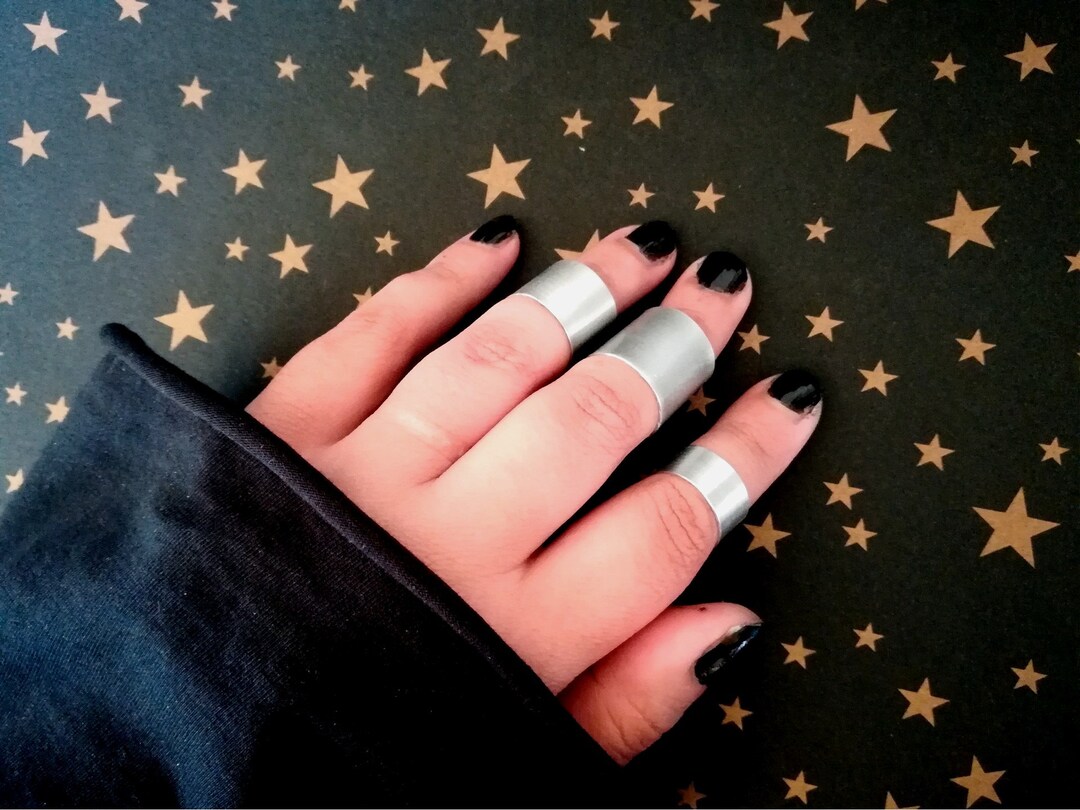 Handmade Set of 3 Wide Silver Rings, Aluminium Wide Rings, Smooth ...