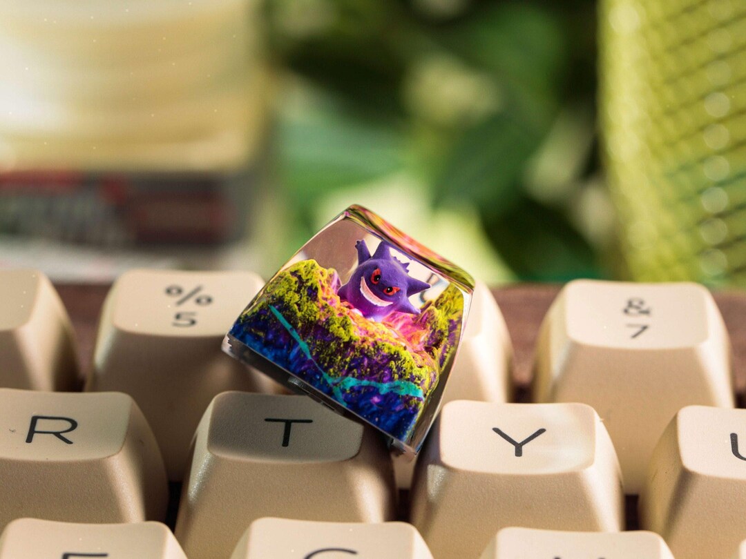 Gengar Pokemon Artisan Keycap, Custom Resin Keycap for Mechanical ...