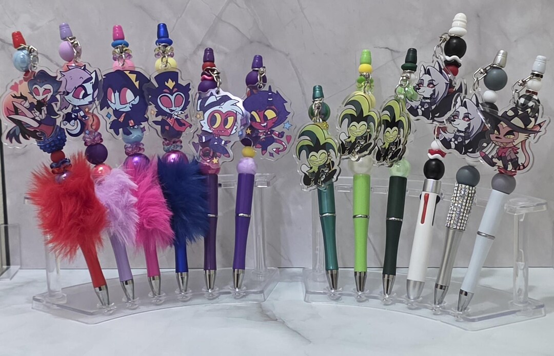 HELLUVA BOSS - Handmade Beaded Pens - Stolas | Loona | Moxie | Asmodeus ...