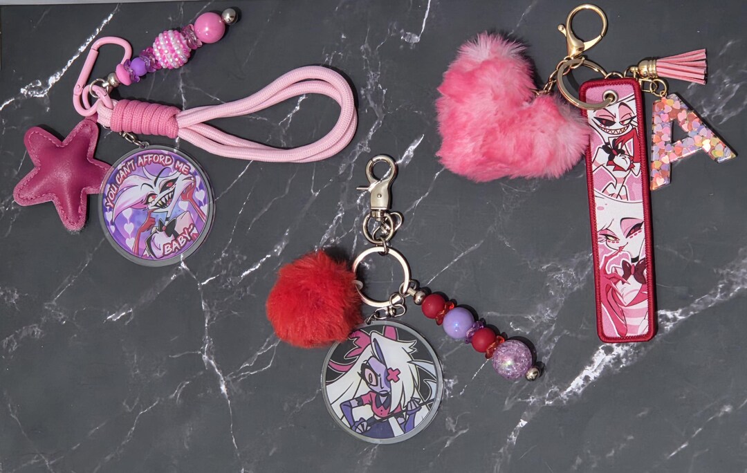 HAZBIN HOTEL Bag Charm/keychain - Alastor | Vaggie | Vox | Angel Dust ...