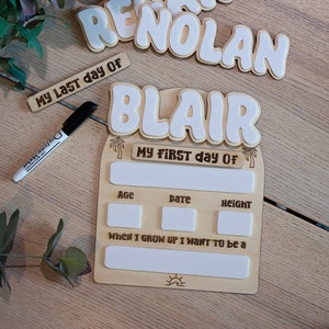 Personalised First Day Board, Woodidooau First Day Board, Kids First ...