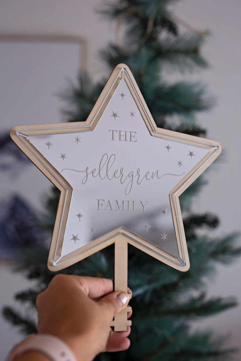 Christmas Tree Topper Star Scandi Christmas Engraved Custom - Etsy