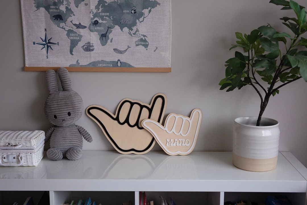 Shaka Sign Hand Wall Decor Shelfie Woodidooau Wood Shaka Hand ...