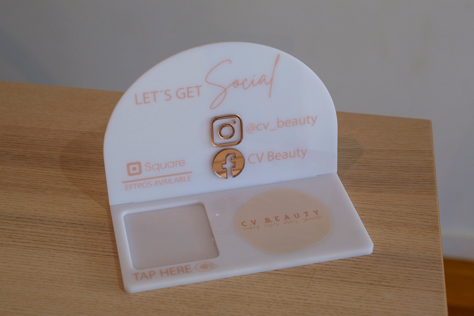 Square reader dock payment station social media sign custom | Etsy