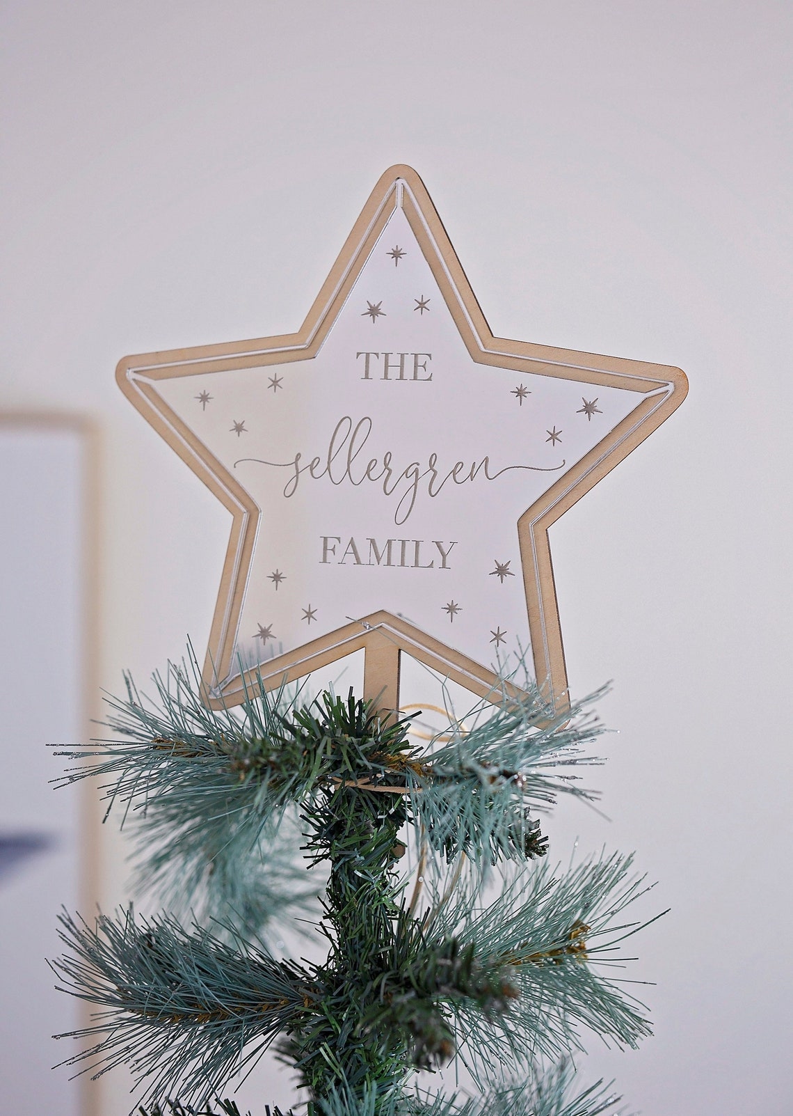 Personalised Tree Topper Engraved - Laser Cutting File, Svg, Vector ...