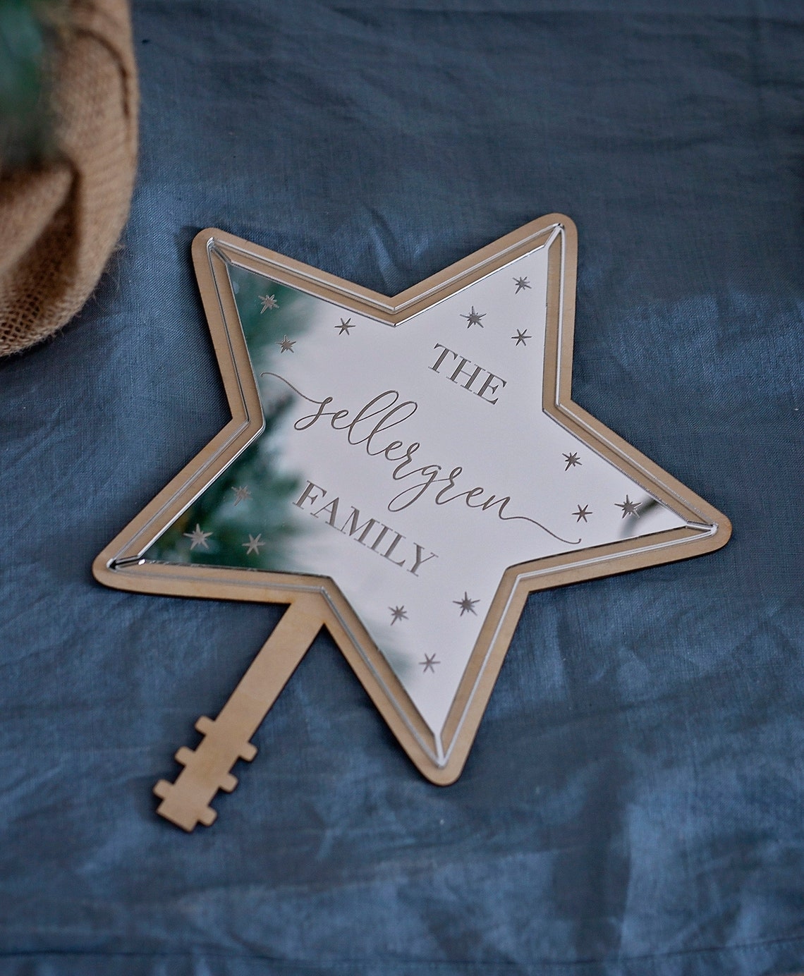 Christmas Tree Topper Star Scandi Christmas Engraved Custom - Etsy