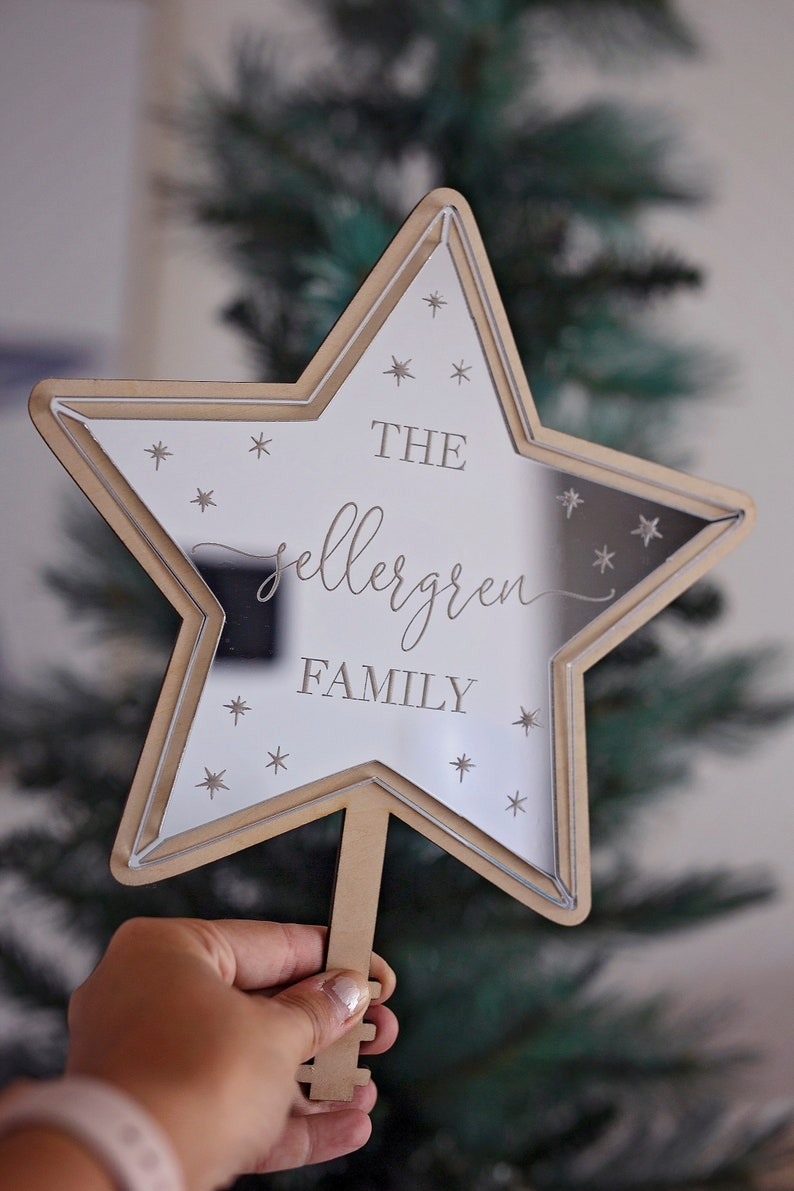 Christmas Tree Topper Star Scandi Christmas Engraved Custom - Etsy