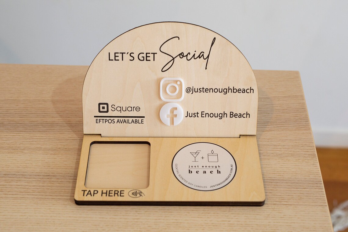 Square Reader Dock Payment Station Social Media Sign Custom | Etsy