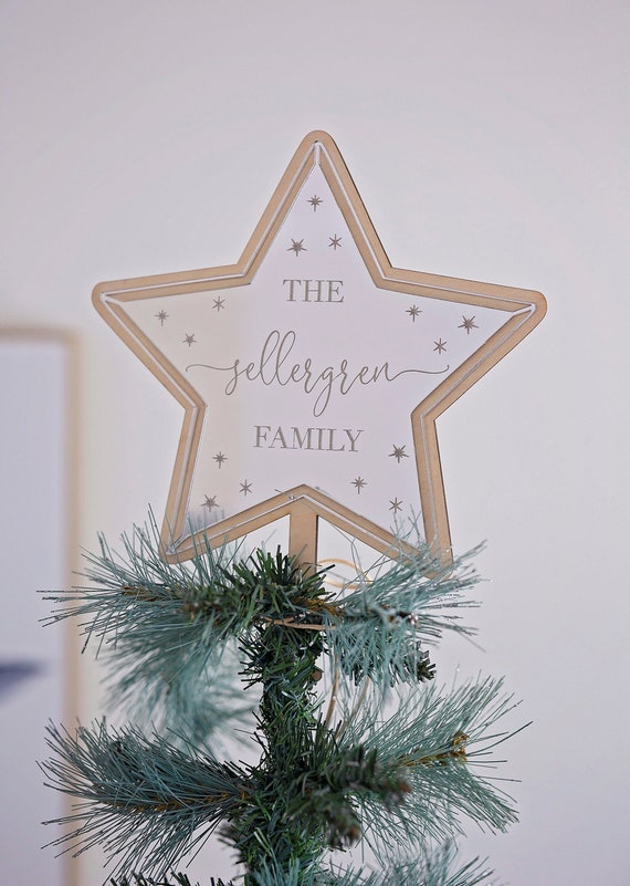 Christmas Tree Topper Star Scandi Christmas Engraved Custom - Etsy