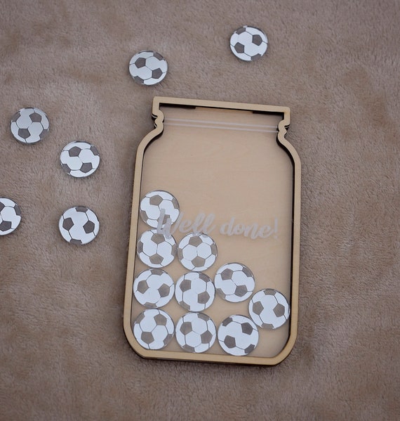 Personalised Reward Jar With 20 Acrylic Soccer Tokens - Etsy