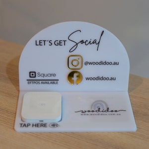 Square Reader Dock Payment Station Social Media Sign Custom Logo - Etsy