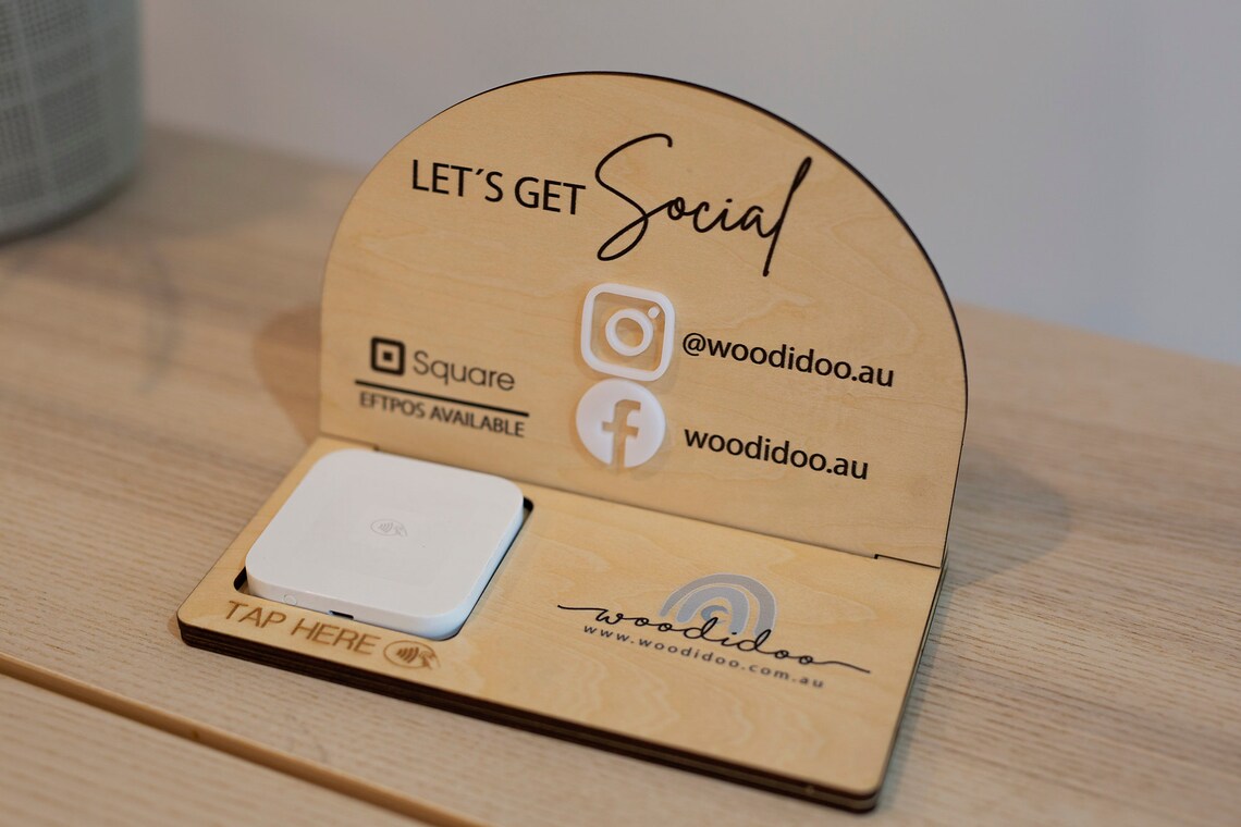 Square Reader Dock Payment Station Social Media Sign Custom | Etsy