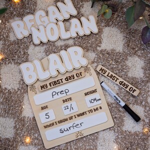 Personalised First Day Board, Woodidooau First Day Board, Kids First ...