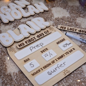 Personalised First Day Board, Woodidooau First Day Board, Kids First ...