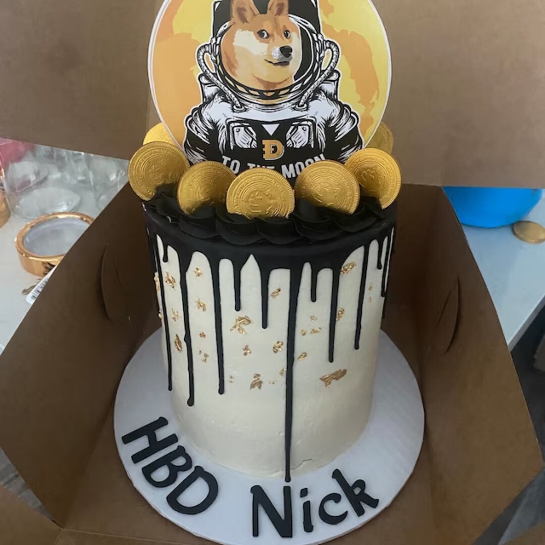 Dogecoin Cake Topper, Dogecoin Party, Doge Gift, Dogecoin Cake ...