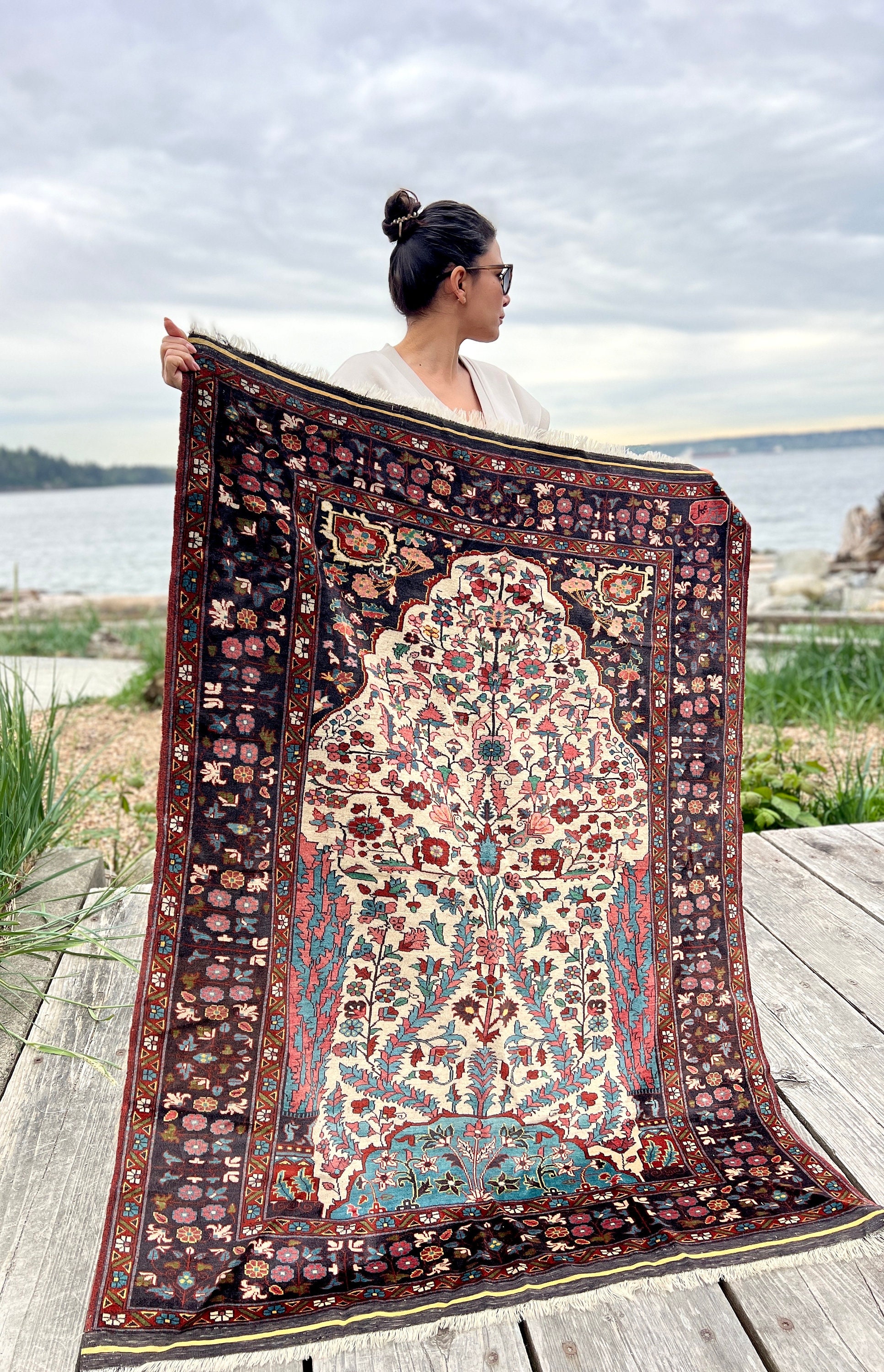 Antique, Circa 1930 Hand-knotted Farahan Rug, 4X6 rare Find With ...