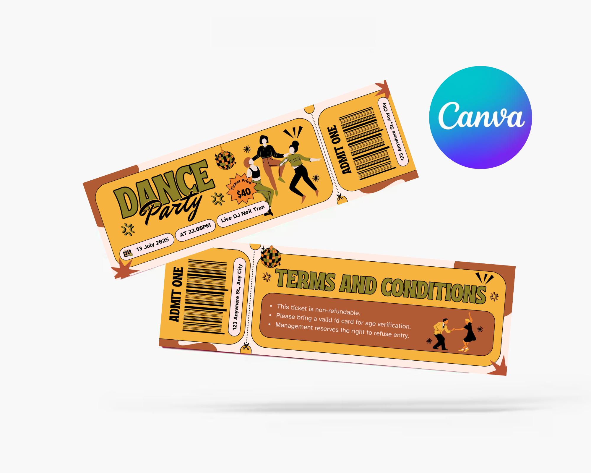 Digital Download Event Ticket | Printable Admission Pass | Instant ...