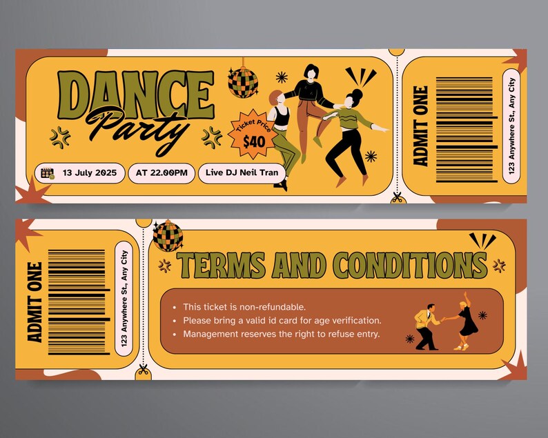 Digital Download Event Ticket Printable Admission Pass Instant Access ...