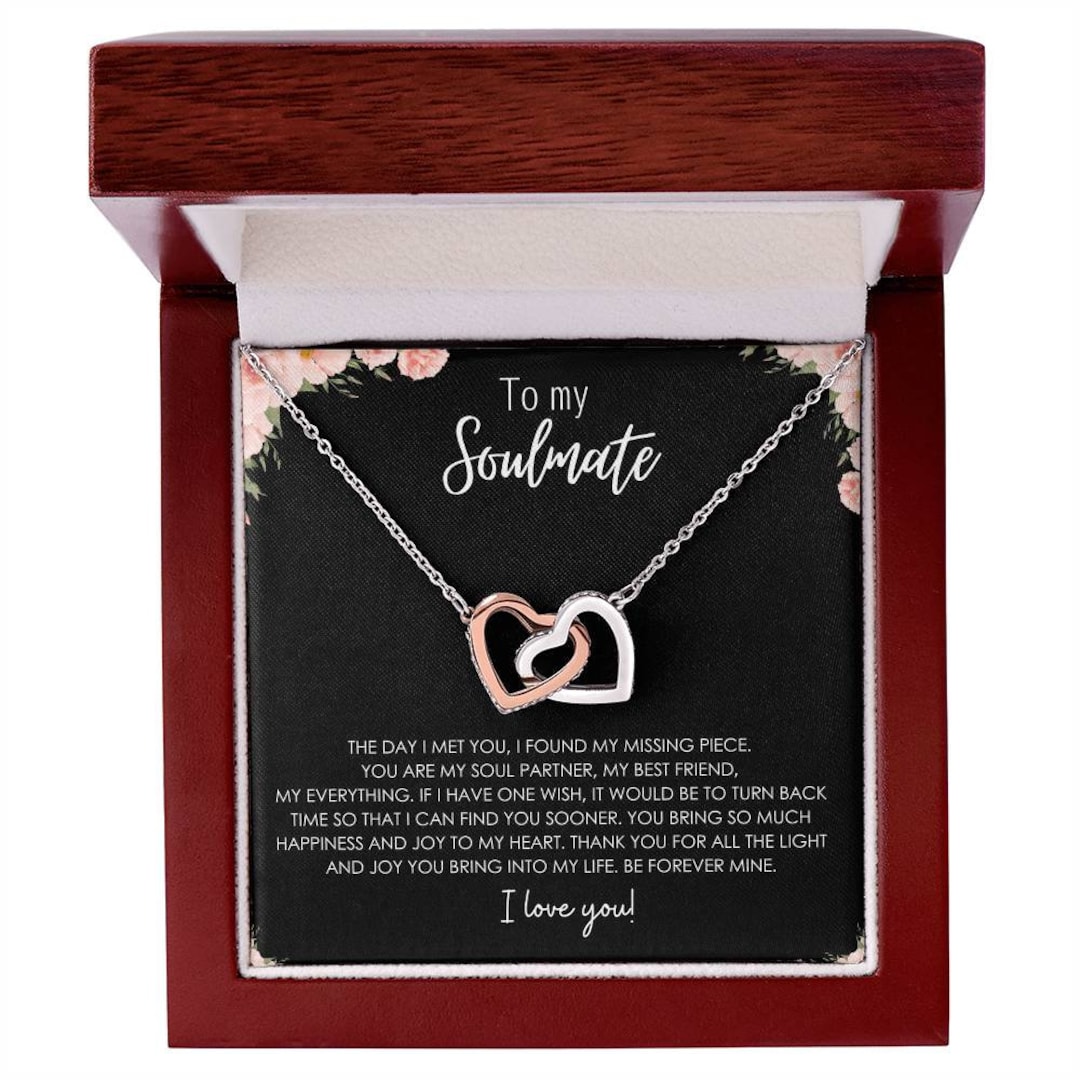 Soulmate Connection: Interlocking Hearts Necklace - Meaningful Gift for ...