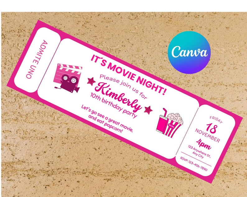 Digital Download Event Ticket Printable Admission Pass Instant Access ...