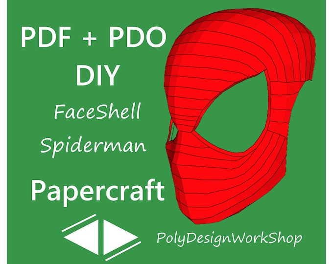 DIY Spiderman Faceshell Papercraft Pattern Template Pepakura File Pdo ...