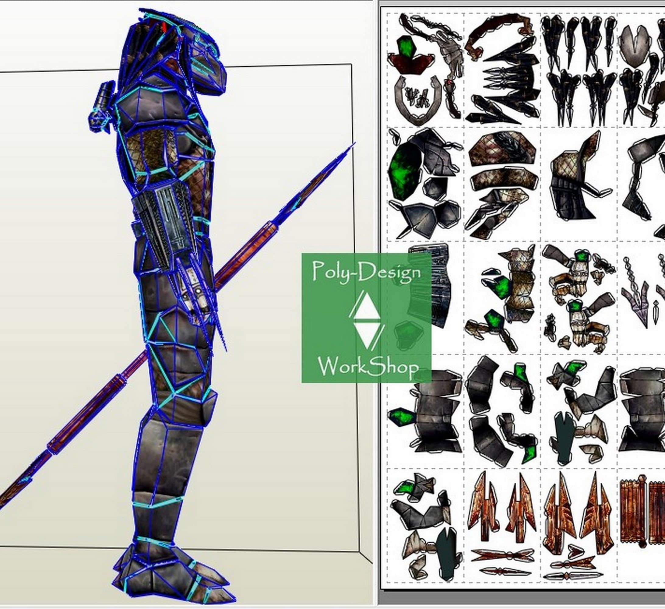 Papercrafts Predator Full Body Handmade Modèles PDF PDF & PDO Pepakura ...