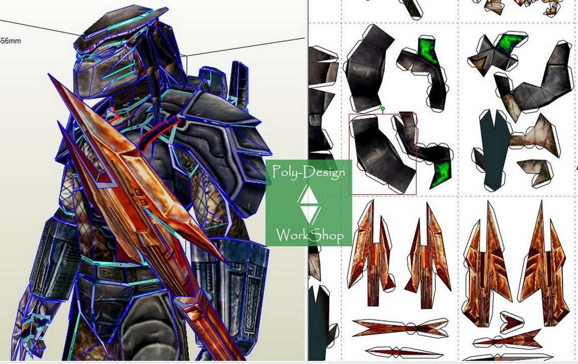Papercrafts Predator Full Body Handmade Modèles PDF PDF & PDO Pepakura ...