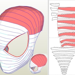 DIY Spiderman Faceshell Papercraft Pattern Template Pepakura File Pdo ...
