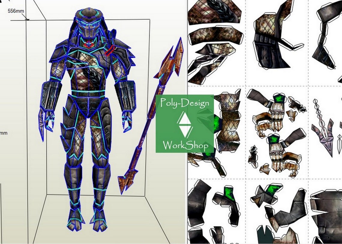 Papercrafts Predator Full Body Handmade Modèles PDF PDF & PDO Pepakura ...