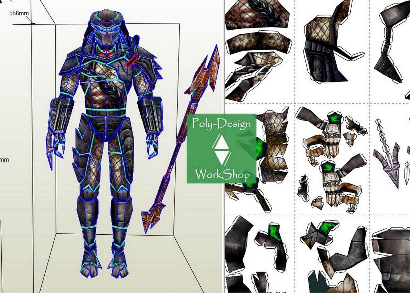 Papercrafts Predator Full Body Handmade Models PDF PDF & PDO Pepakura ...