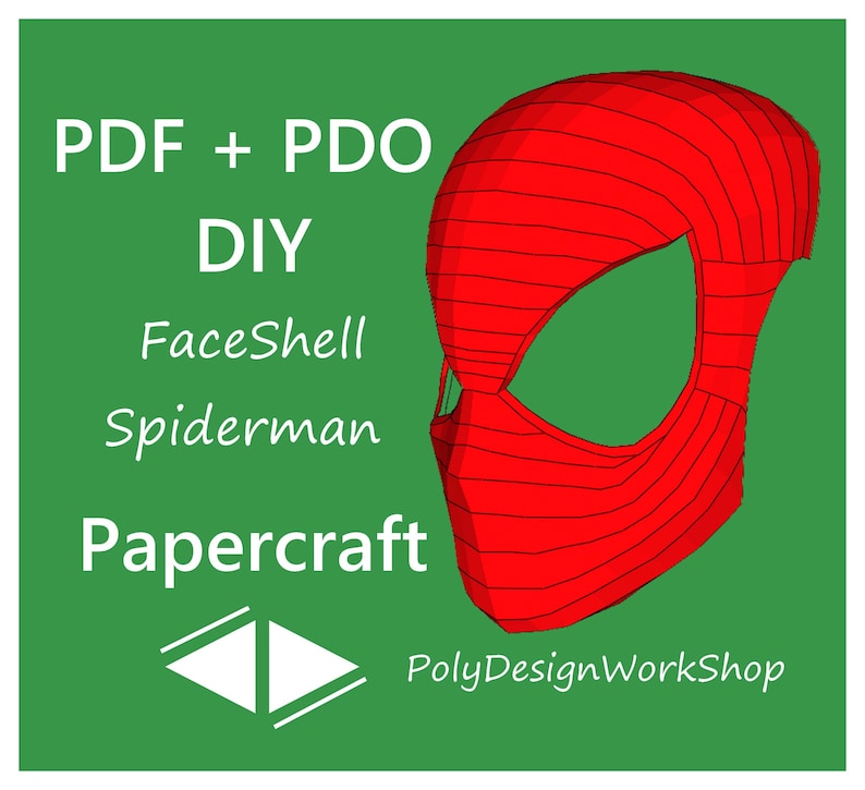DIY Spiderman Faceshell Papercraft Pattern Template Pepakura File Pdo ...