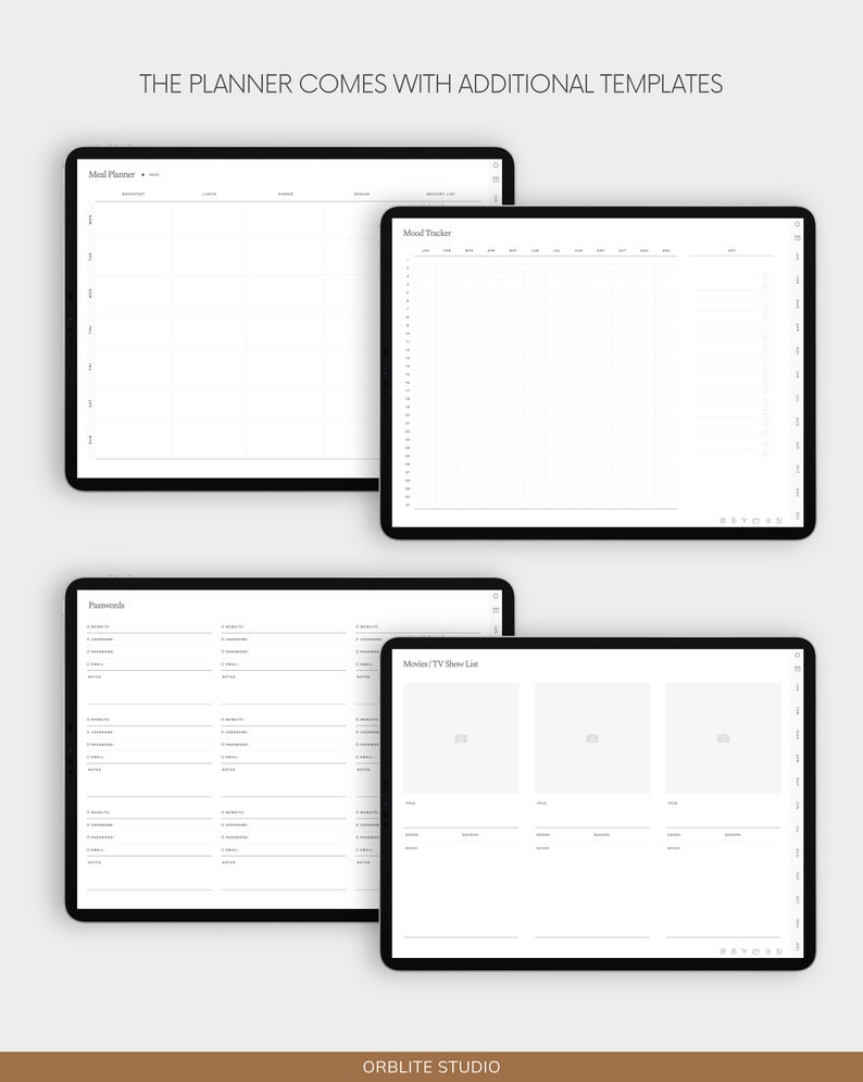 2023 Digital Planner, Digital Planner, Minimal Hyperlinked Planner for ...
