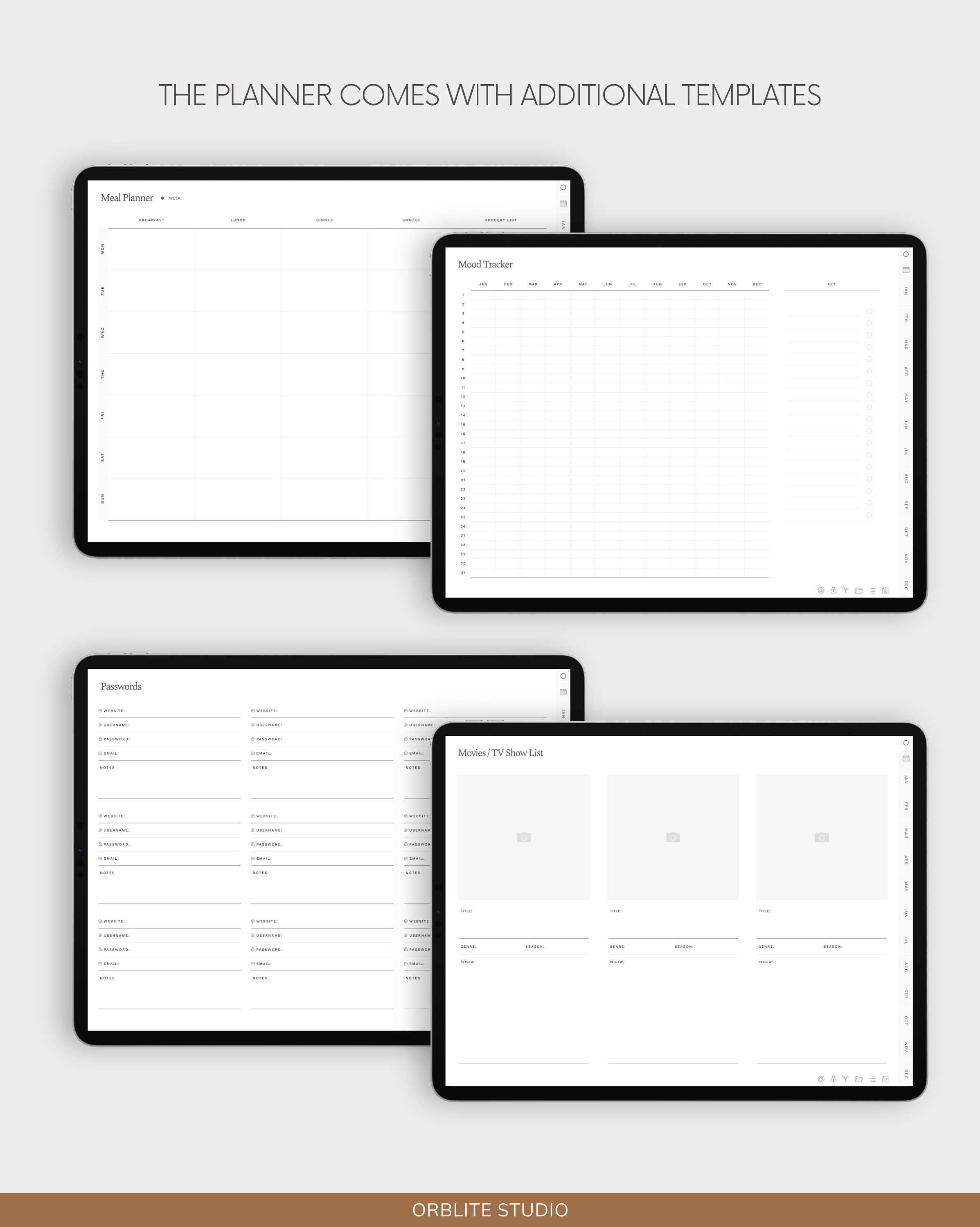 2023 Digital Planner, Digital Planner, Minimal Hyperlinked Planner for ...