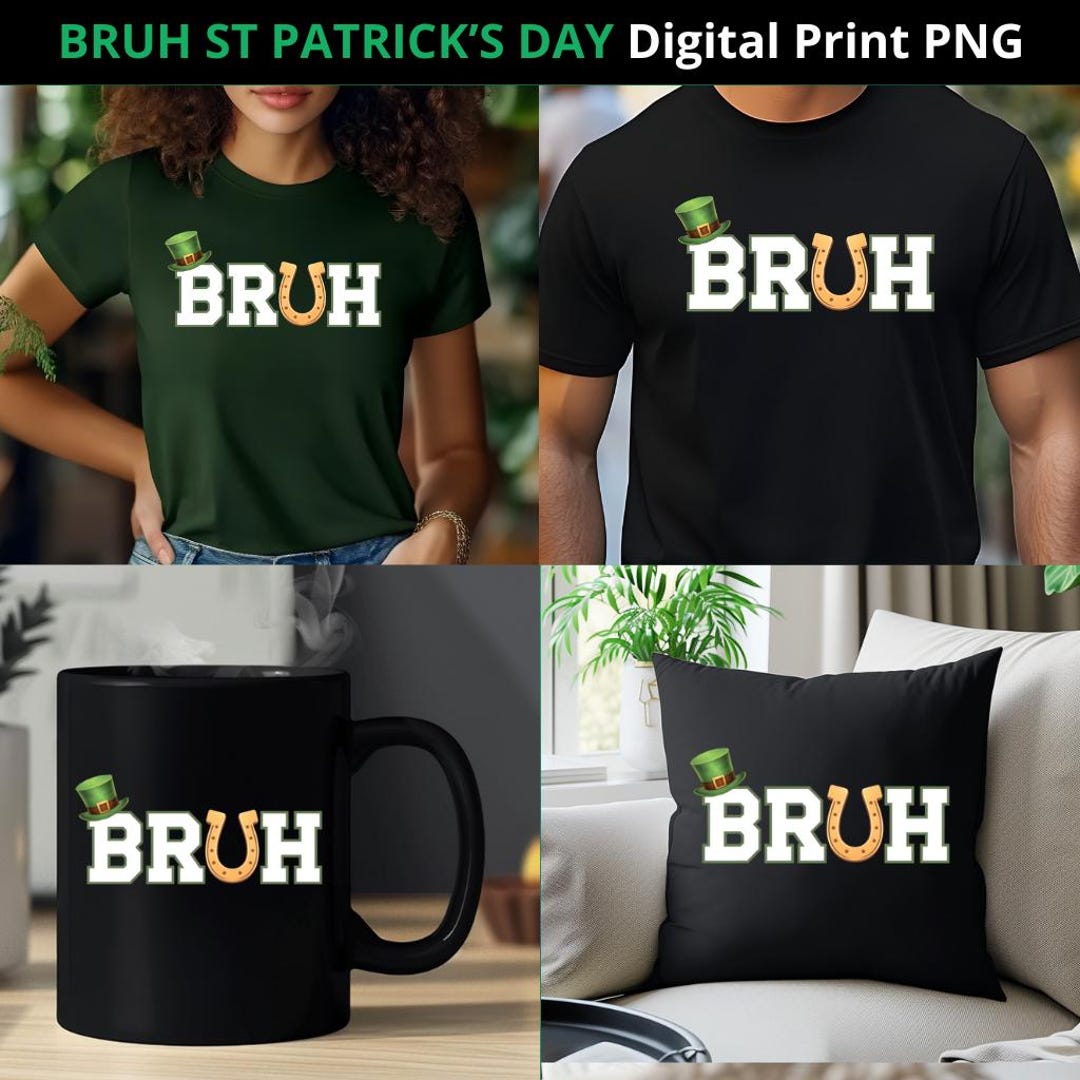 Bruh St Patricks Day Boys Kids Teens Leprechaun Hat Shamrock Lucky ...