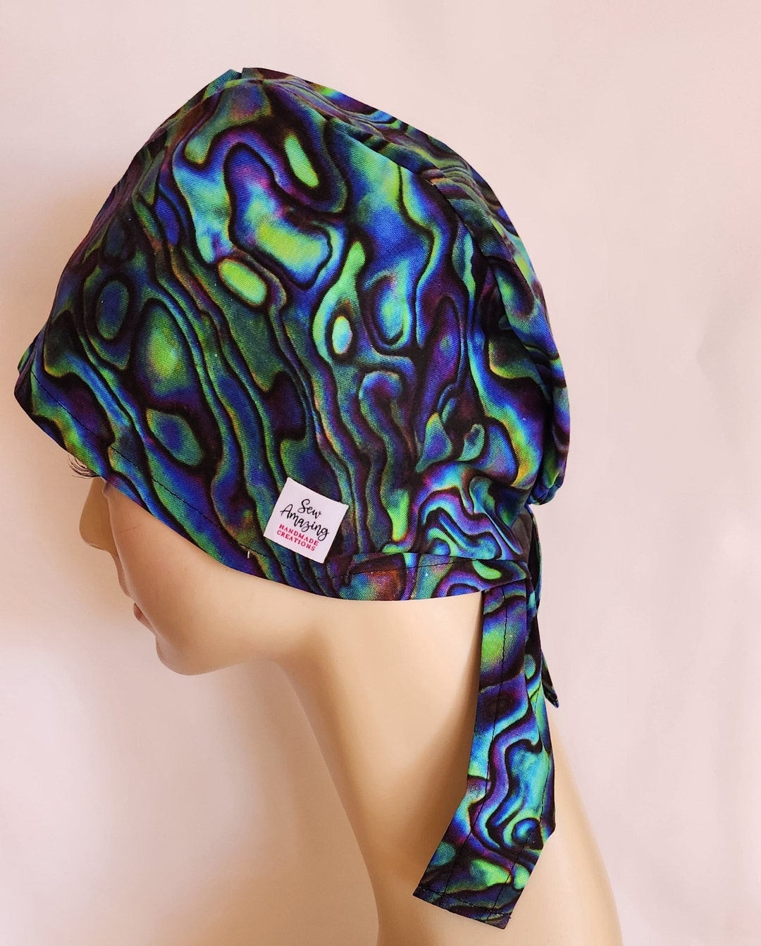 Paua Shell Scrub Caps Surgical Caps Chemo Hats Unisex Scrub - Etsy