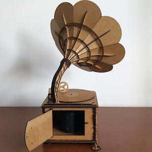 Laser Project Old Gramophone Storage Box or for Bluetooth Speaker Box ...