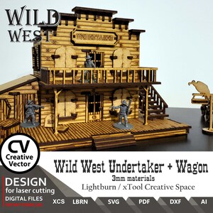 Wild West Undertaker & Wagon Files for Laser Cut: 28-34mm Scale ...