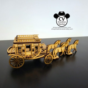 Laser Cut Files - Wild West Stagecoach SVG | XCS | Dxf | Ready for ...