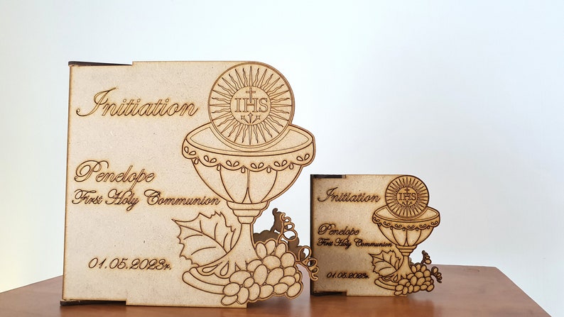 First Holy Communion Invitation Files for Laser Cut (SVG, LBRN, DXF, Ai ...