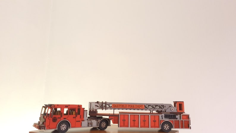 Files for Laser Cut Fire Truck Model: SVG DXF XCS Lightburn Xtool - Etsy