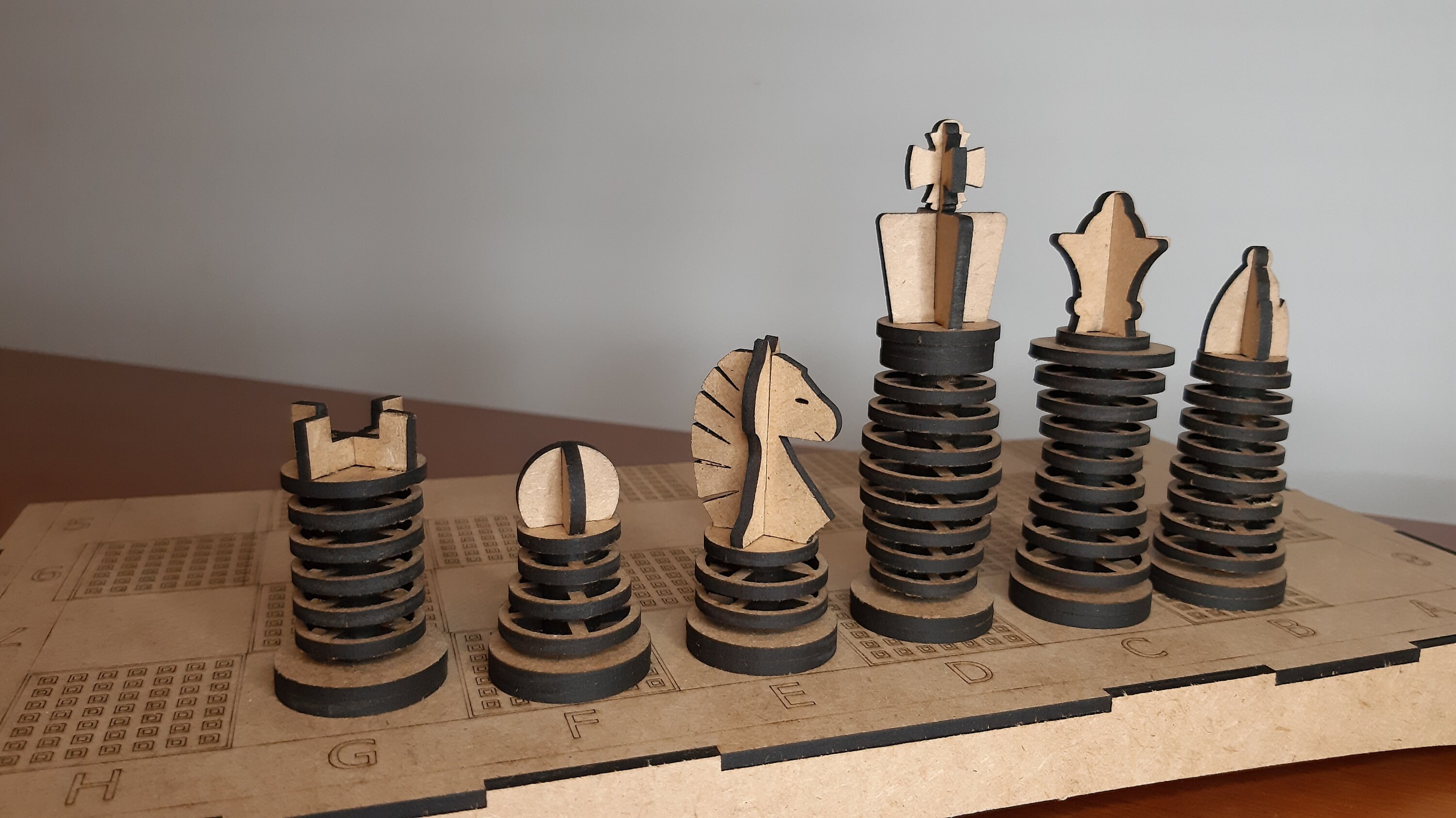 3D Chess Set With Chessboard Files for Laser Cut (SVG DXF PDF) - Etsy