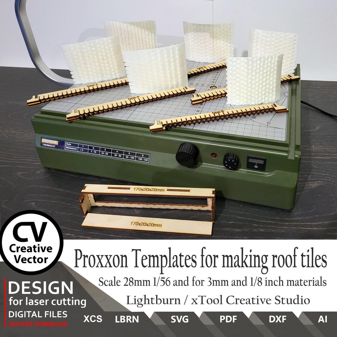Files for Laser Cutting 6 Templates for Making Roof Tiles Scale of 28mm ...