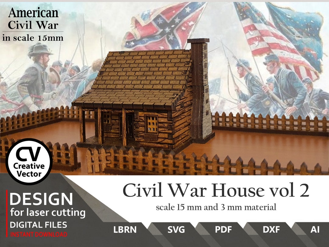 Files for Laser Cut Civil War House : 15mm Scale Wargaming Terrain (SVG ...