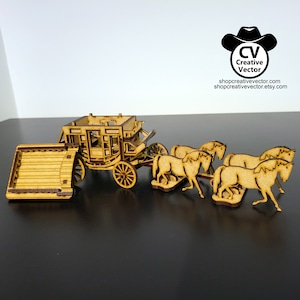 Laser Cut Files - Wild West Stagecoach SVG | XCS | Dxf | Ready for ...