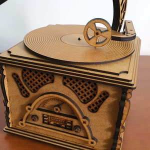 Laser Project Old Gramophone Storage Box or for Bluetooth Speaker Box ...