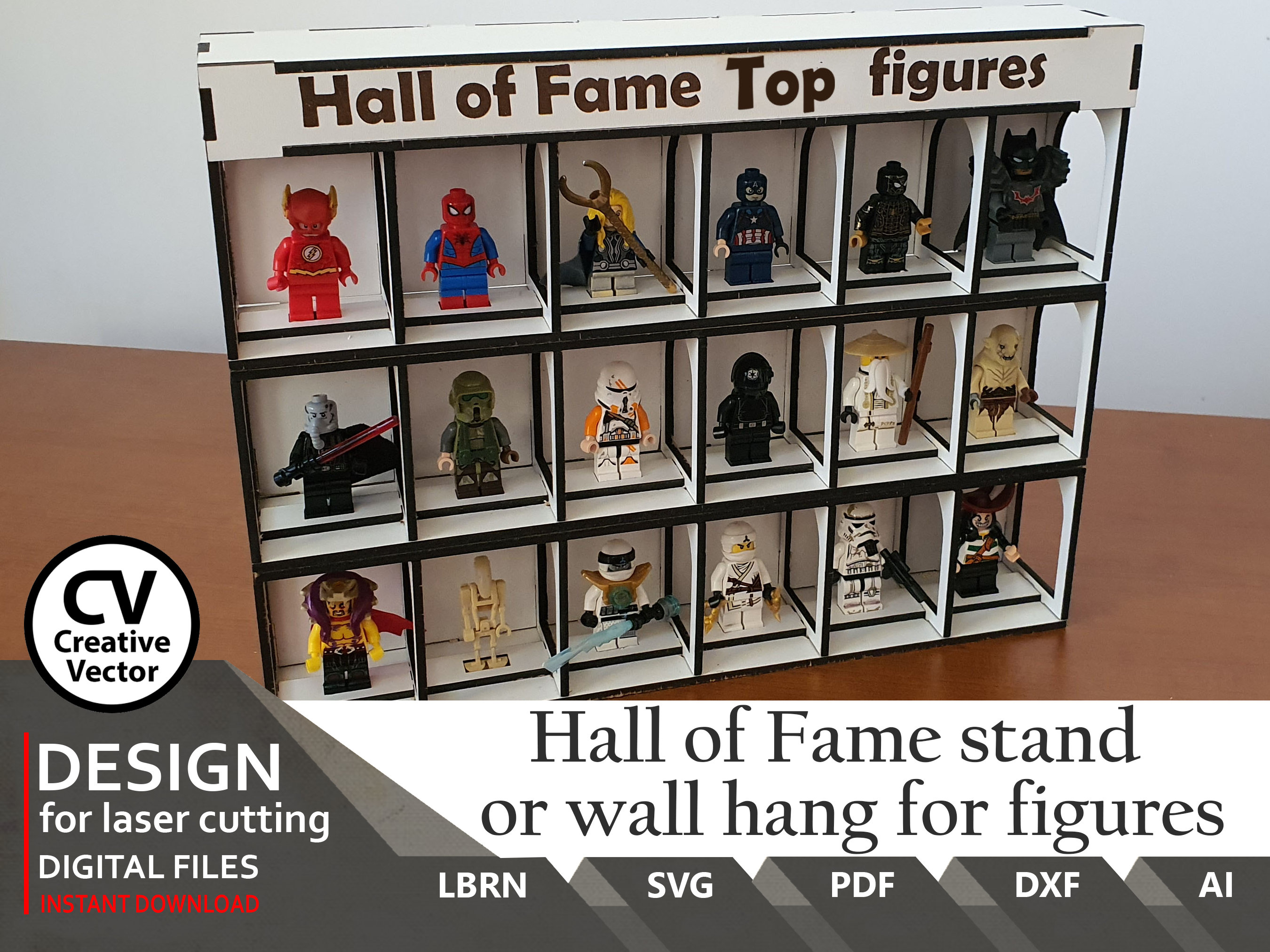 Hall of Fame Figure Rack: Files for Laser Cut (SVG, DXF, PDF) - Etsy