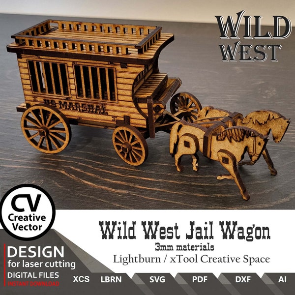 Laser Cut Files Wild West Jail Wagon Svg - Etsy