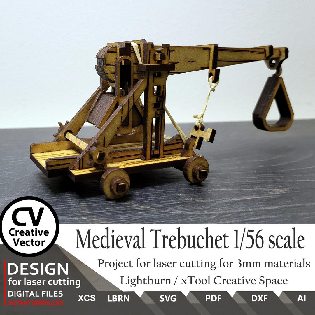 Files for Laser Cutting Medieval Trebuchet in Scale 28 Mm | SVG | XCS ...